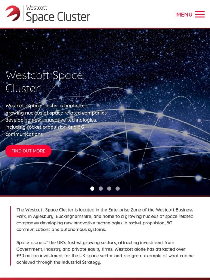 Web Design Aylesbury, Buckinghamshire for Space and Aerospace Park ...