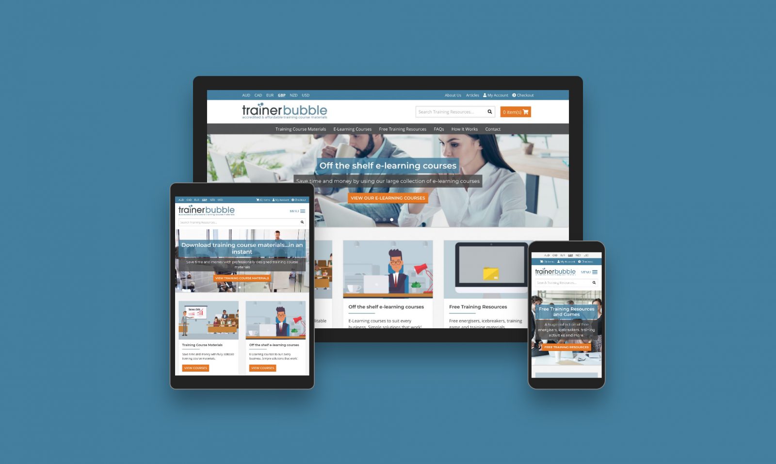 Web Design Portsmouth, Hampshire, Trainer Bubble