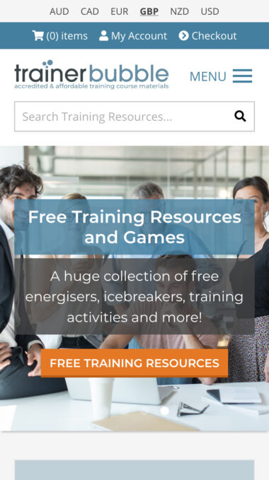 Web Design Portsmouth, Hampshire, Trainer Bubble