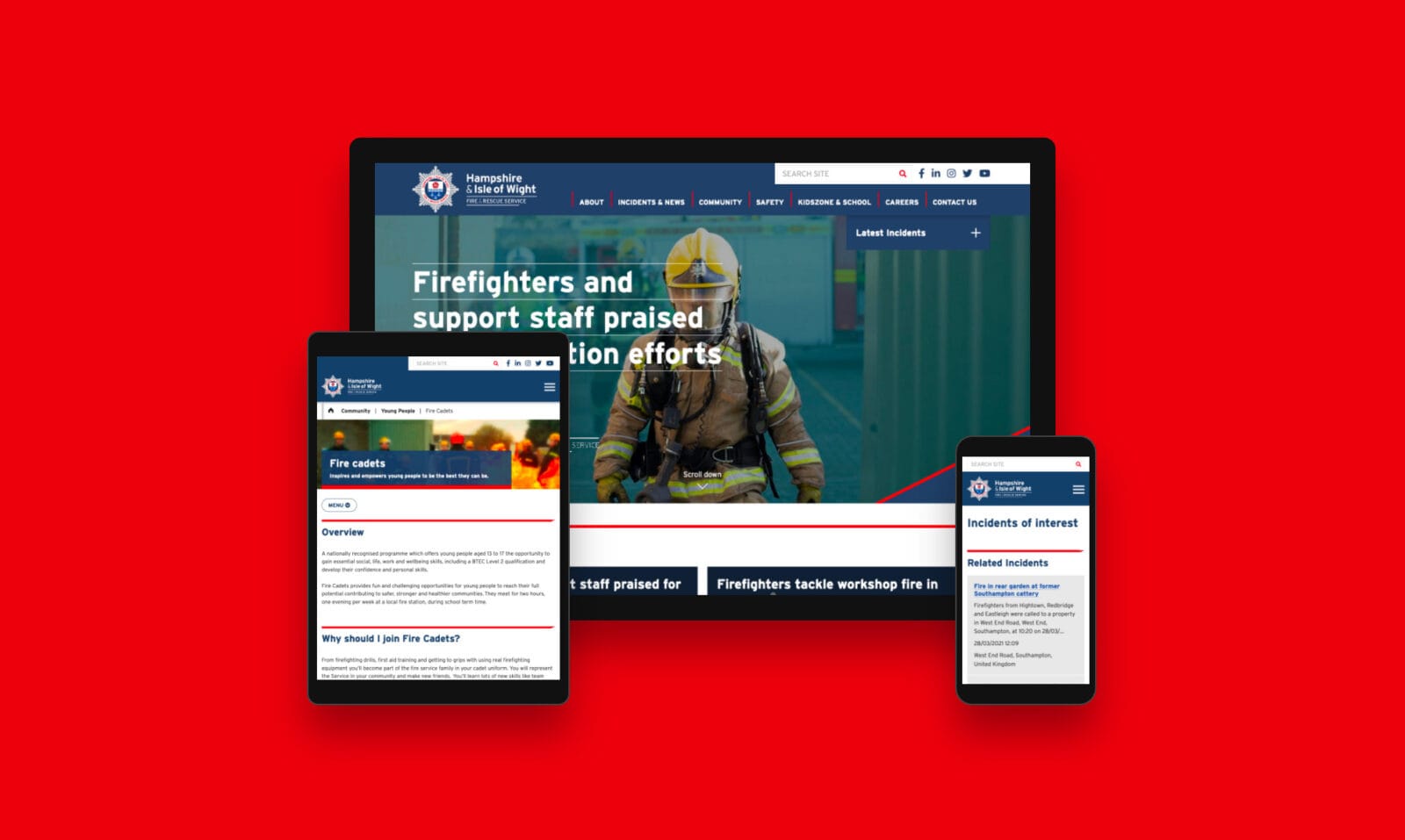 Web Design Hampshire & Isle of Wight, UK, Hants & IOW Fire