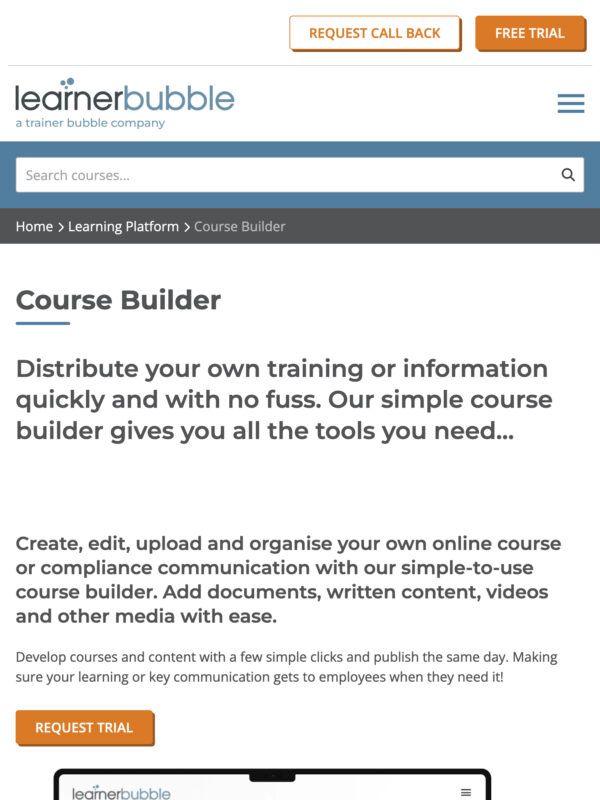 Web Design Portsmouth, Hampshire, Learner Bubble